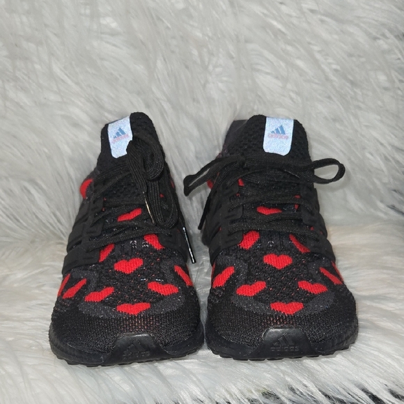 adidas | Shoes | Adidas Black And Red Heart Sneakers | Poshmark